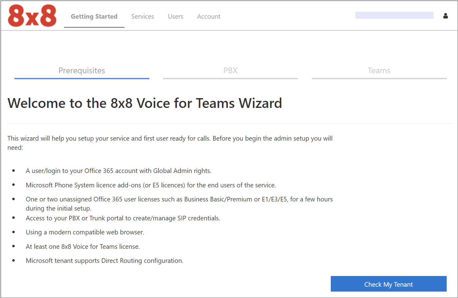 8x8 Voice for Teams Wizard