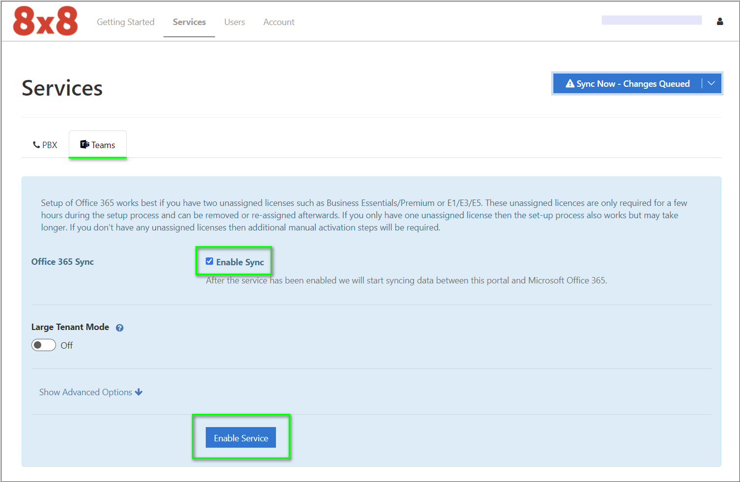 Configure and Enable your Services in the Admin Portal