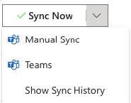 Sync Now Options