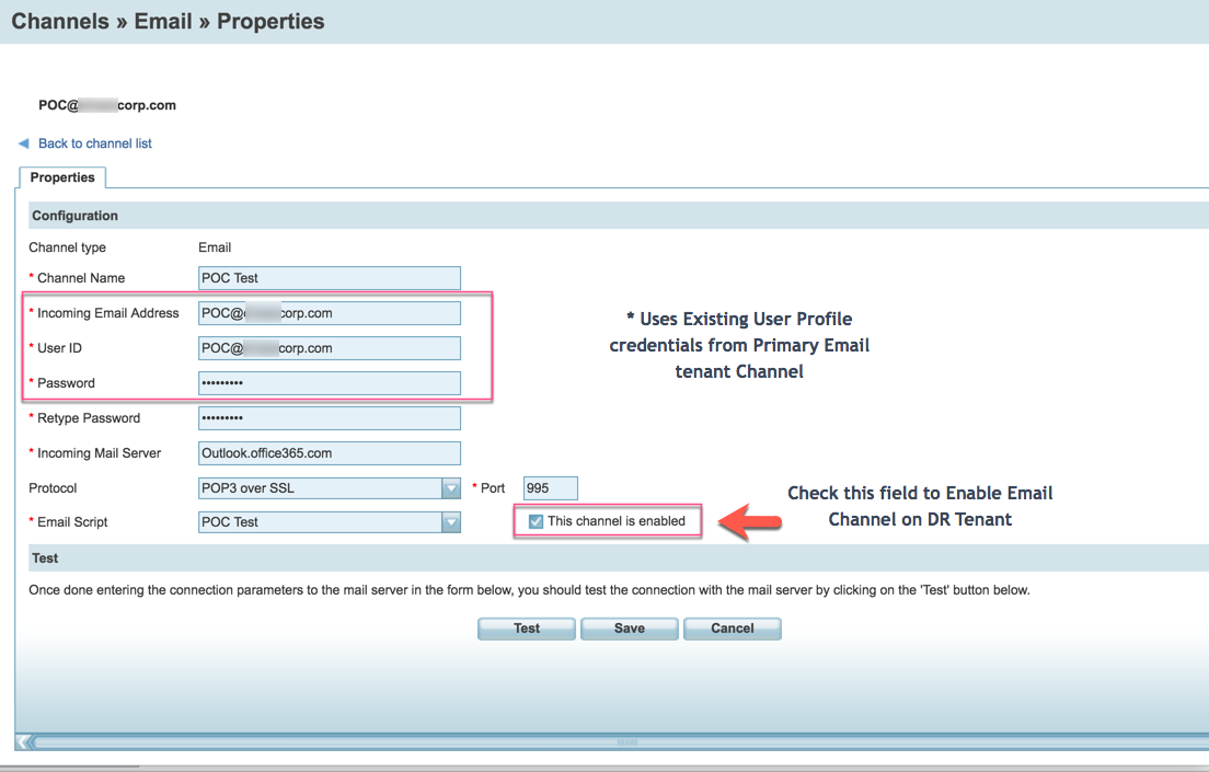 Set up Voice Channel Rerouting