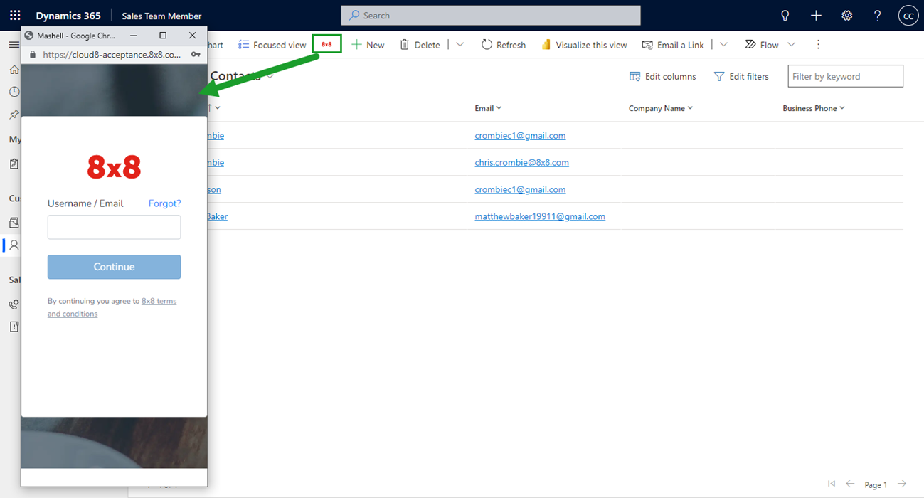 8x8 Contact Center for Microsoft Dynamics—Handle emails