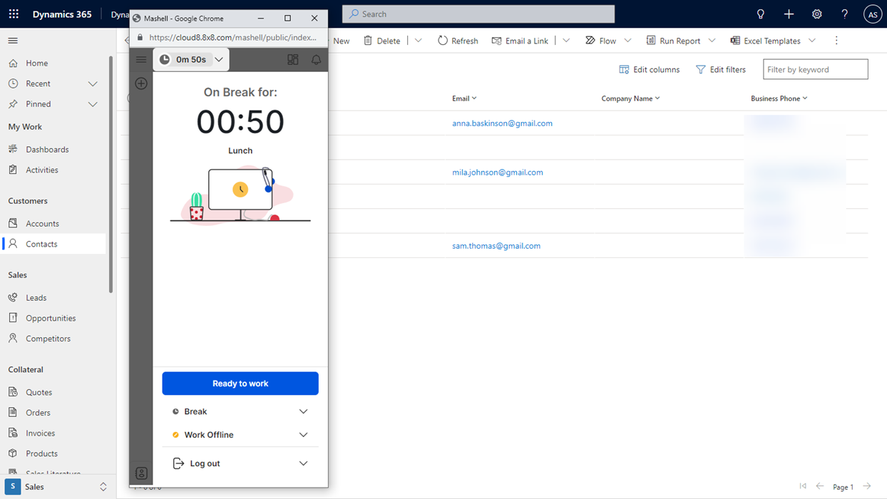 8x8 Contact Center for Microsoft Dynamics Agent—Log in
