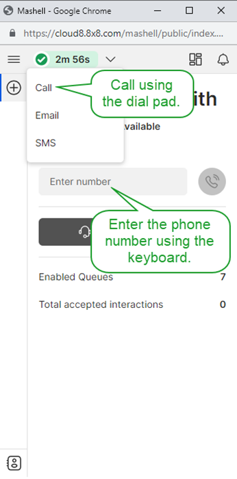 8x8 Contact Center for Microsoft Dynamics—Handle calls