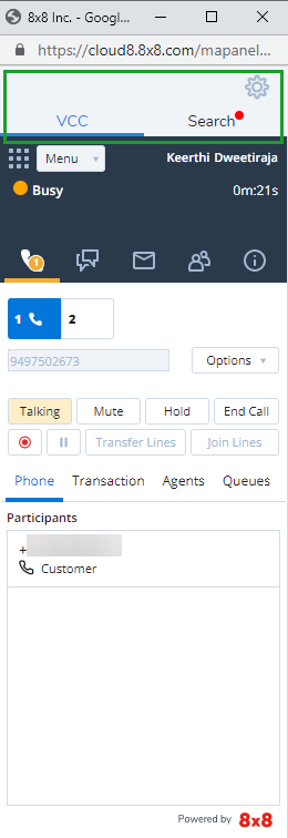 8x8 Contact Center Microsoft Dynamics Agent—Log in