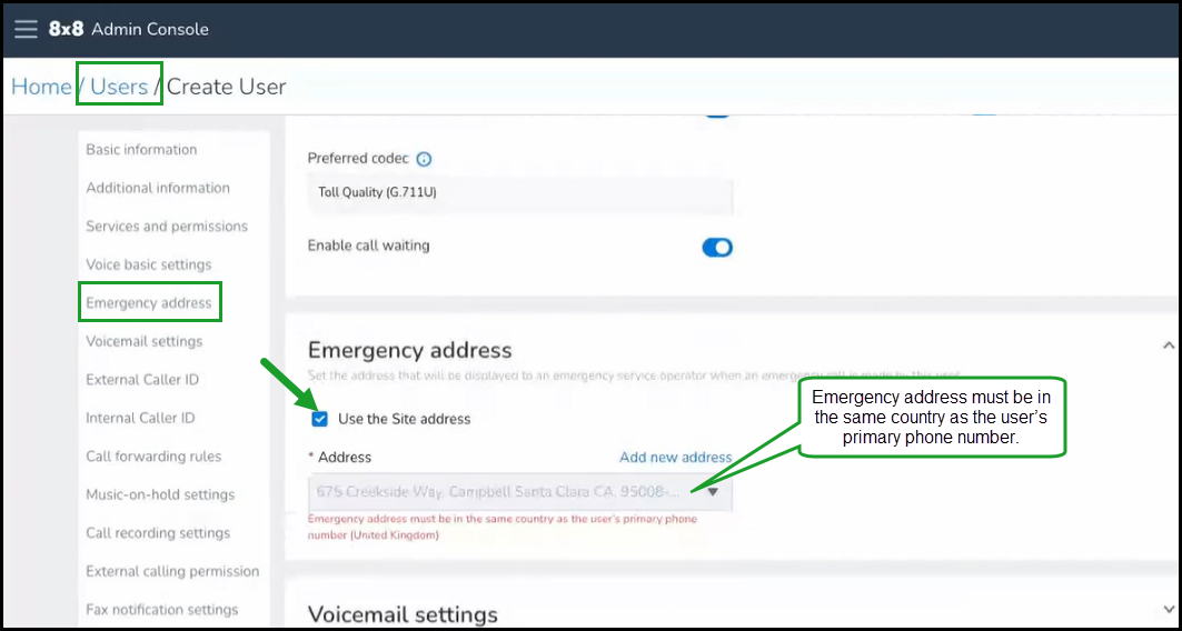 8x8 Admin Console: new features in the release
