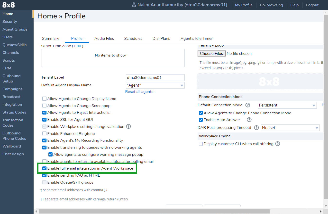8x8 Contact Center for Salesforce—Configure email integration