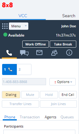 8x8 Contact Center ServiceNow—Handle Calls