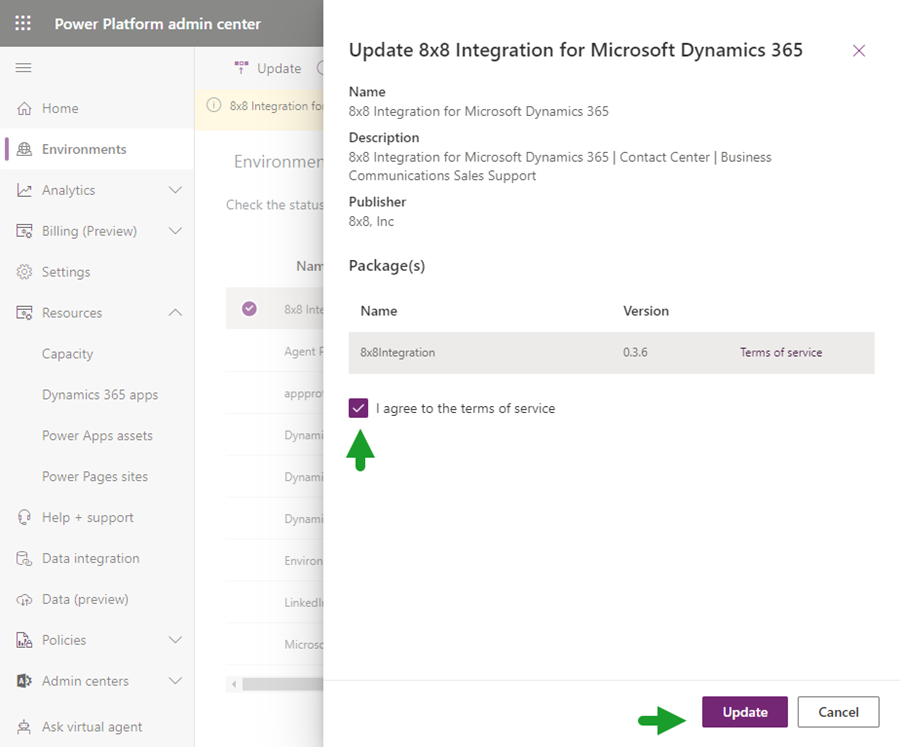 8x8 integration for Microsoft Dynamics—Set up the integration